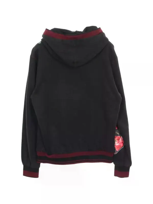 Dolce & Gabbana Rose Patch Hoodie - Black