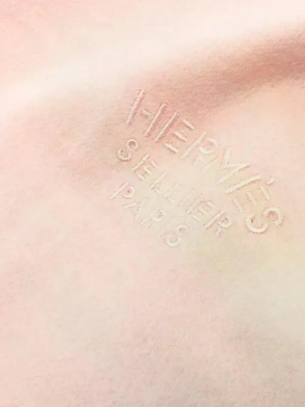 Hermès 2010s Logo-embroidered Cashmere Scarf