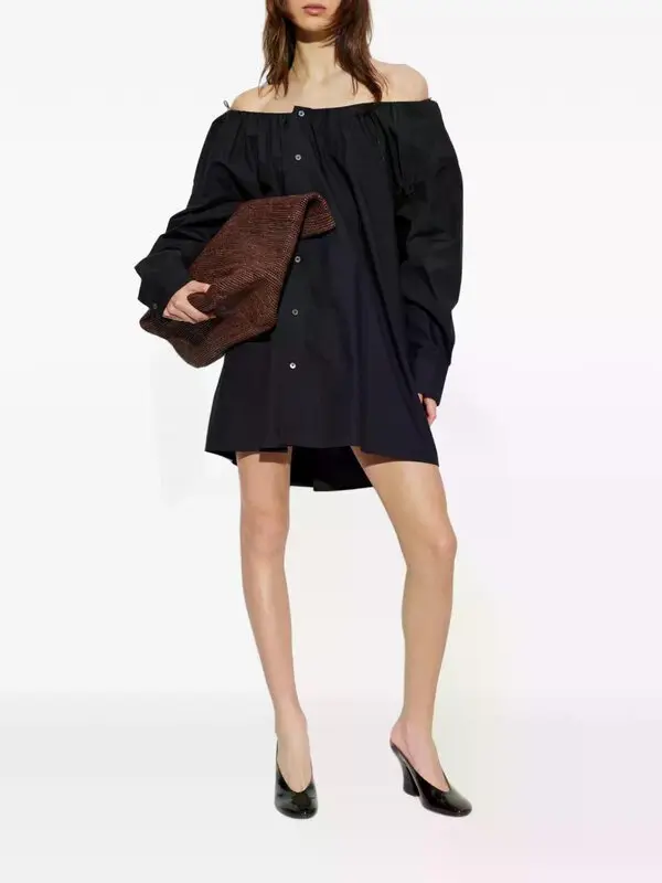 Alexander Wang Off-shoulder Button-up Mini Dress