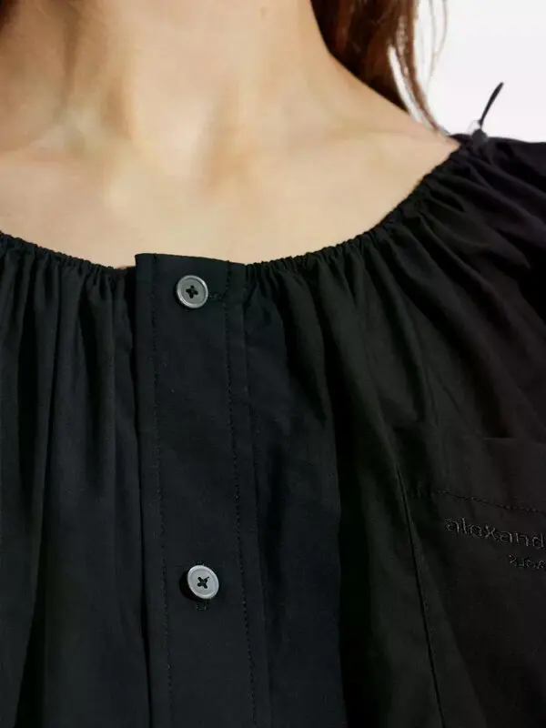 Alexander Wang Off-shoulder Button-up Mini Dress