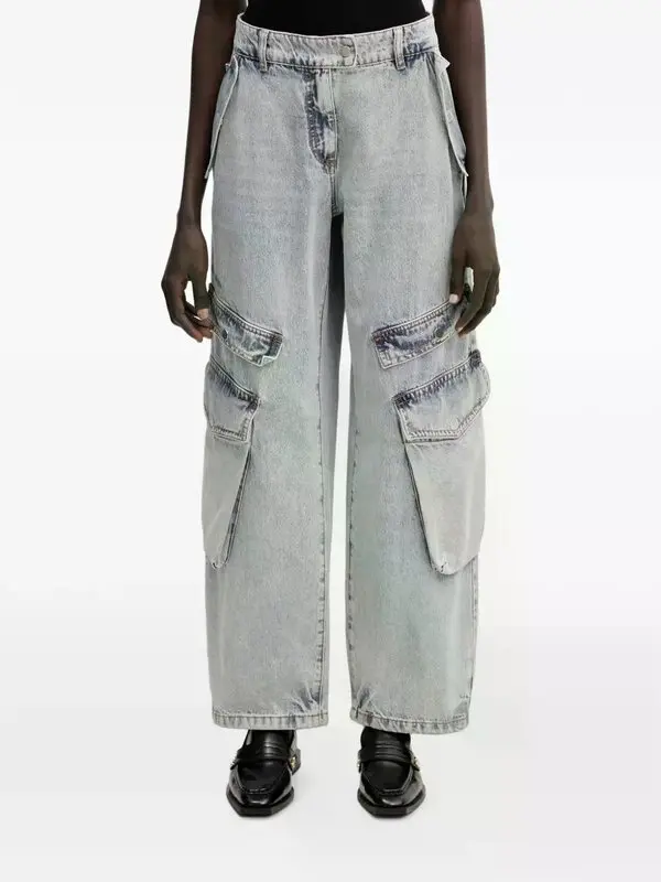 WRSTBHVR Blake Faded-wash Cargo Pants - Blue