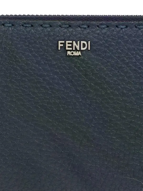 Fendi Selleria Zip-around Pebbled Wallet