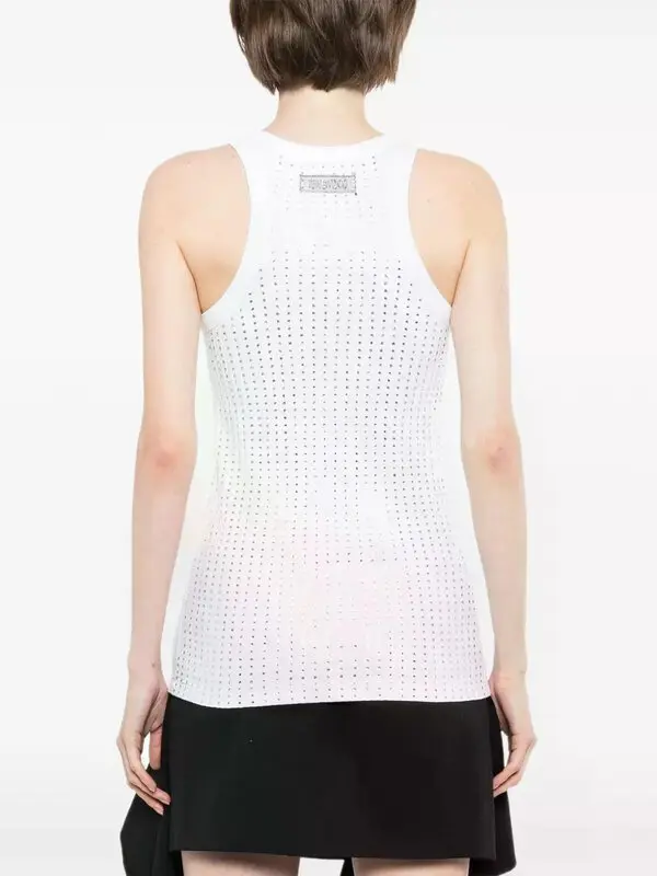 Attico Rhinestone Embellished Racerback Tank Top