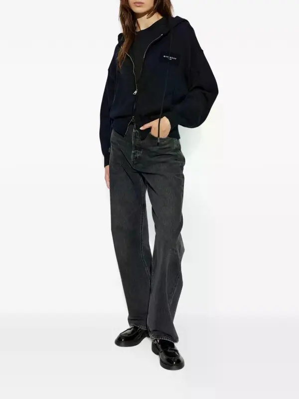 Givenchy Logo Patch Zip-up Hoodie