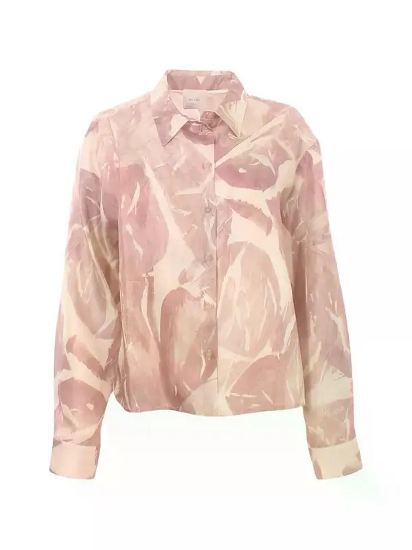 ALYSI Brushed Abstract Print Shirt - Neutrals