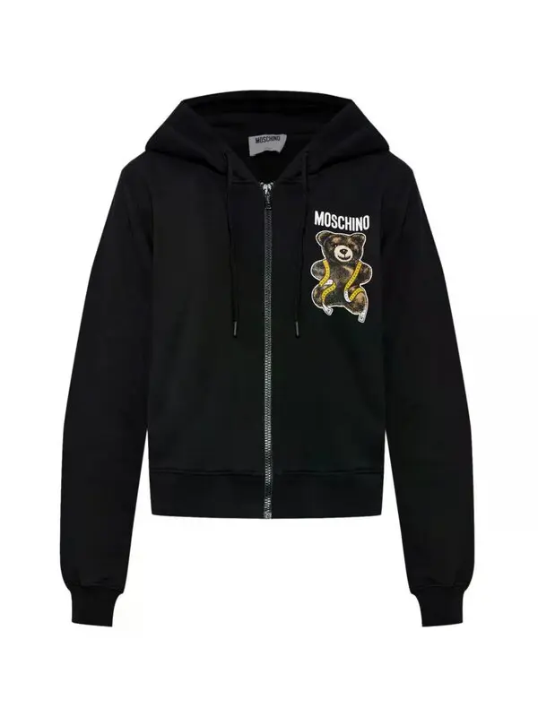 Moschino Teddy Bear Zip-up Hoodie - Black