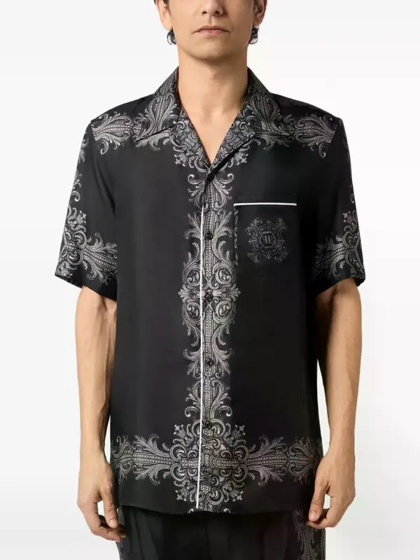 Philipp Plein Baroque-print Bowling Shirt