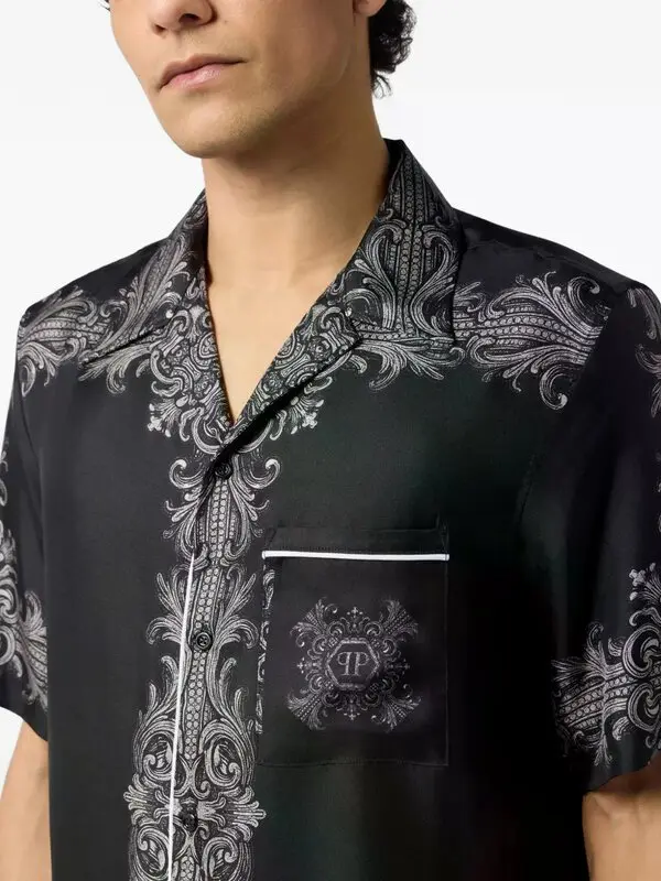 Philipp Plein Baroque-print Bowling Shirt