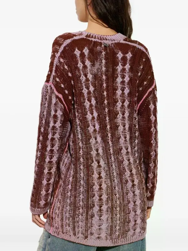 DIESEL® M-elga Cable-knit Diamond-pattern Sweater