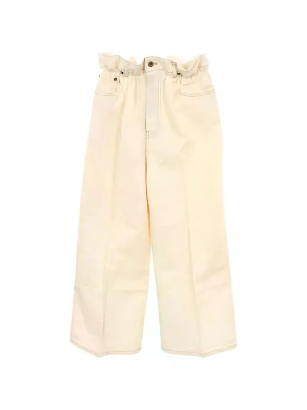 Miu Miu 2010s Wide Cotton Trousers - Neutrals