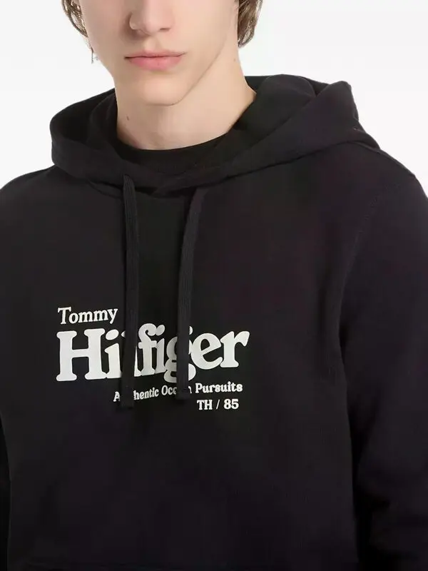 Tommy Hilfiger Logo Print Drawstring Hoodie
