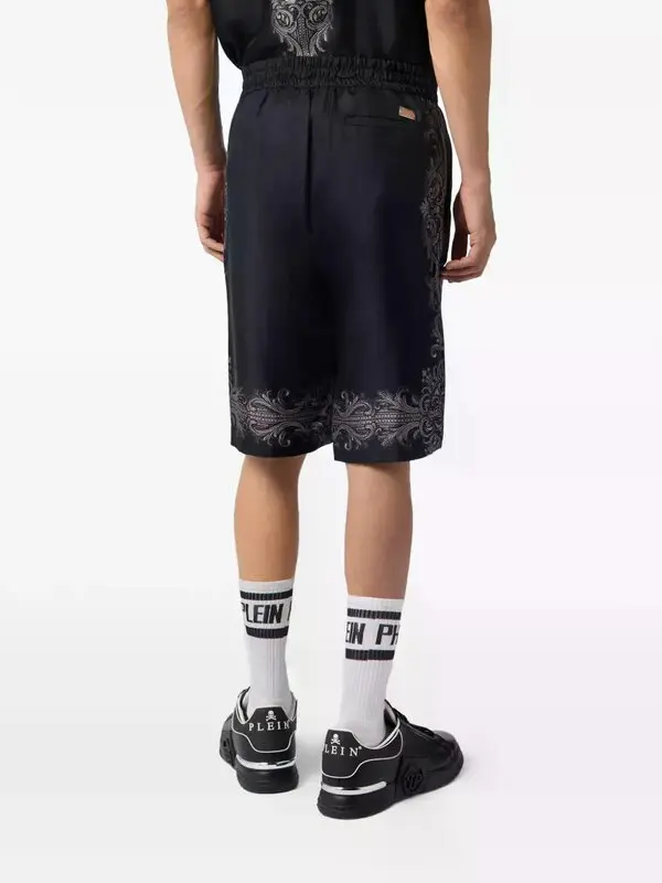Philipp Plein Baroque Print Drawstring Shorts