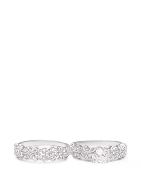 HZMER JEWELLERY Sitara Crystal-embellished Ring - Silver