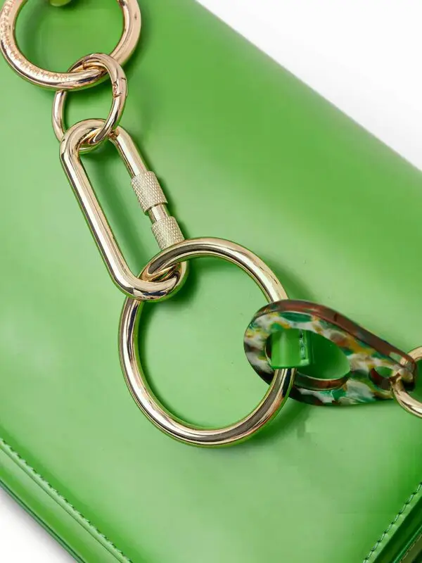 BENETTON Woven-handle Chain-link Shoulder Bag