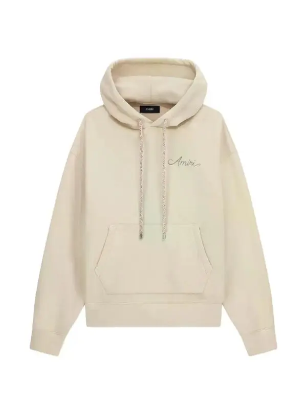 Amiri Ma Quad Logo-embroidered Hoodie - Neutrals