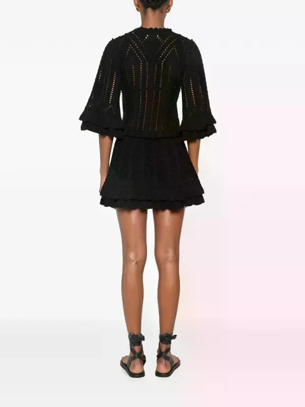 MARANT ETOILE Crochet Ruffled Mini Dress