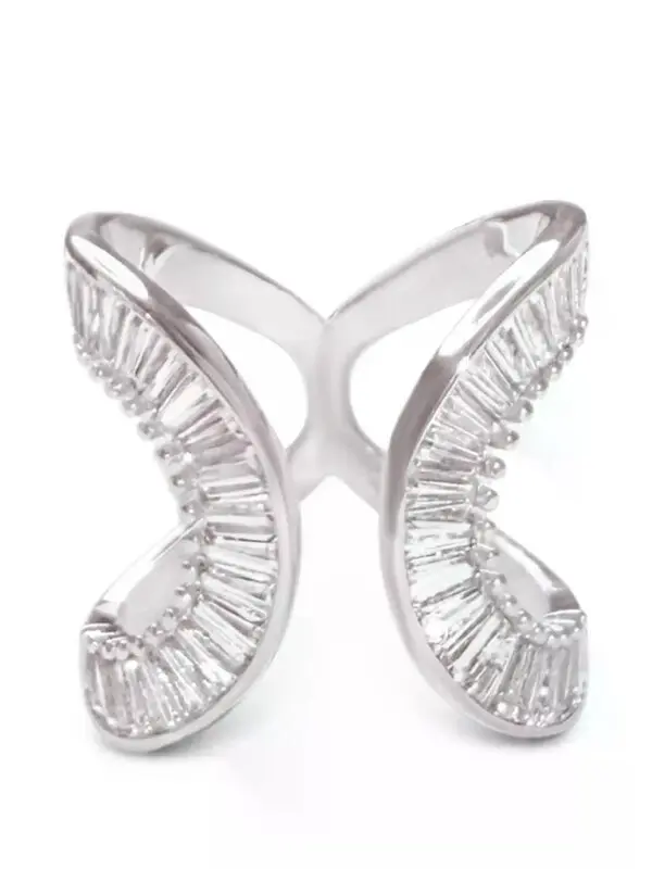 HZMER JEWELLERY Sitara Baguette Crystal Ring - Silver