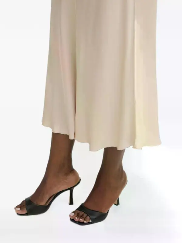 HAVEONE Satin Flared Midi Skirt