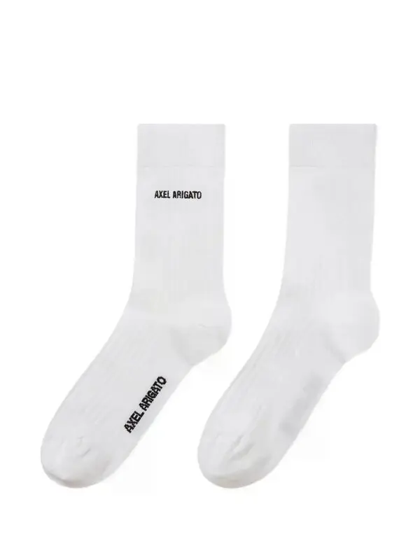 Axel Arigato Logo-print Ribbed Socks - White
