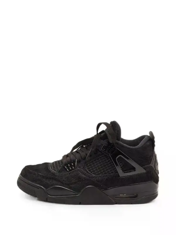 JORDAN Air 4 Retro Calf Hair Sneakers - Black