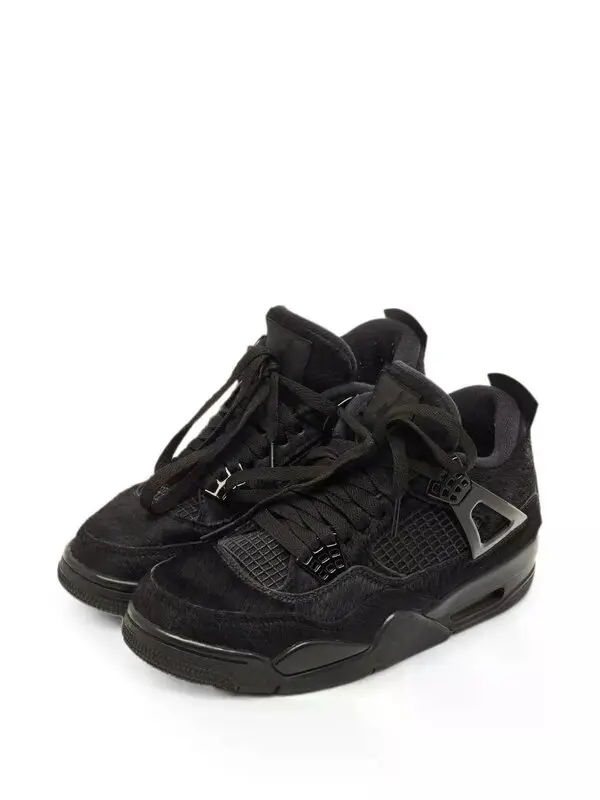JORDAN Air 4 Retro Calf Hair Sneakers - Black
