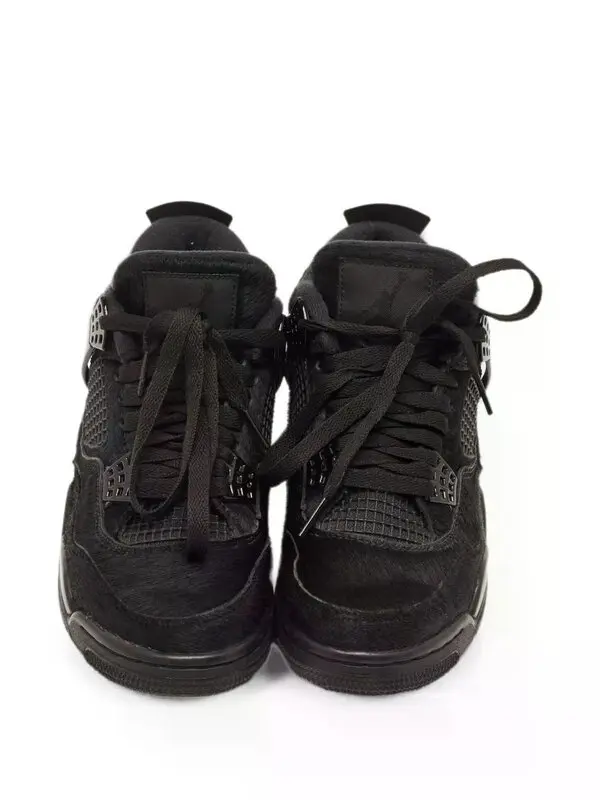 JORDAN Air 4 Retro Calf Hair Sneakers - Black
