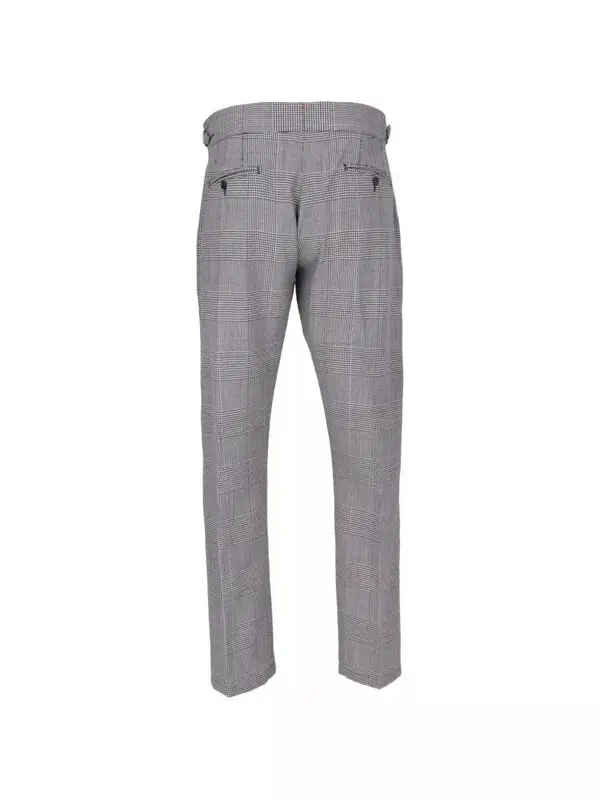 Isaia Prince Of Wales Check Tailored Trousers - Grey