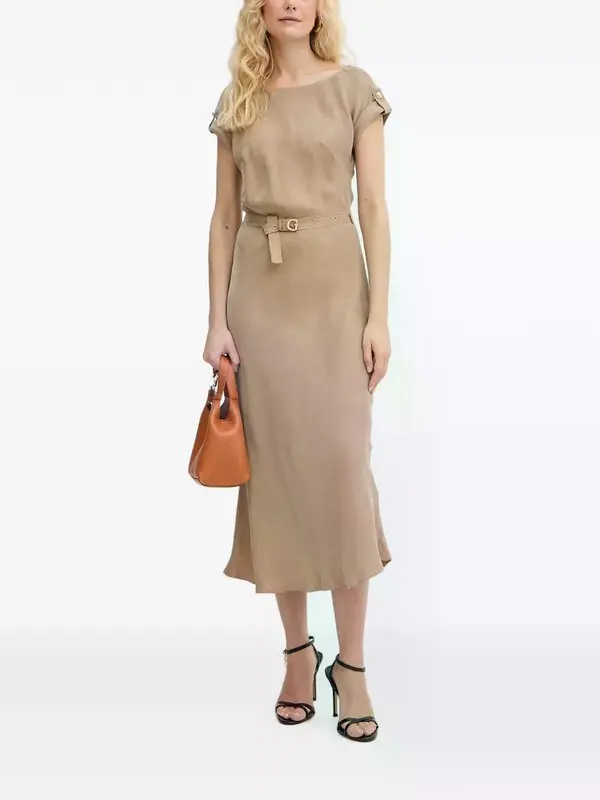Guess Belted Button-detail Midi Dress