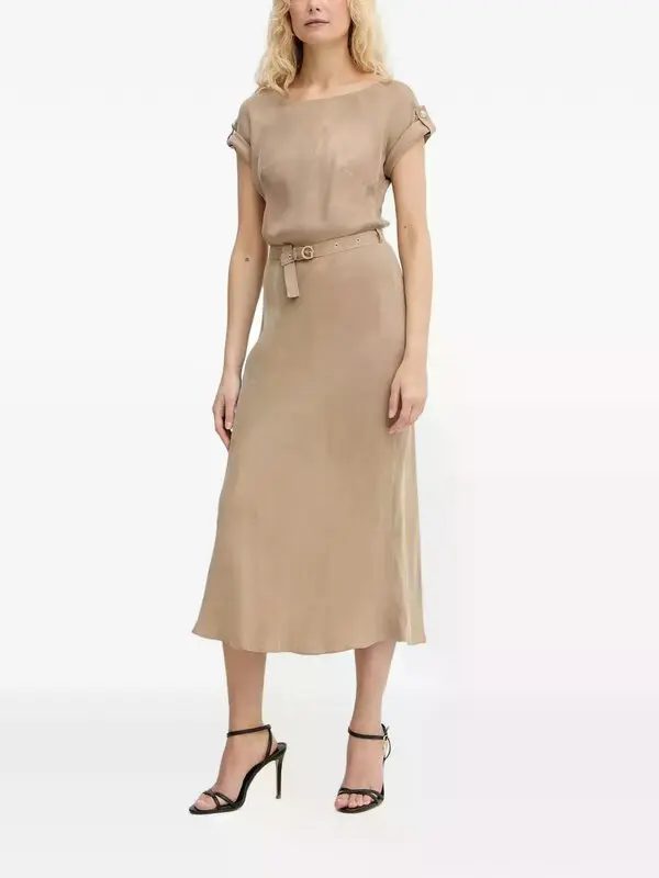 Guess Belted Button-detail Midi Dress