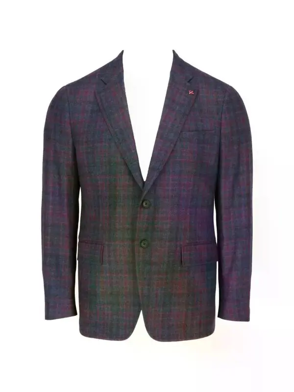 Isaia Check-pattern Notched-lapel Blazer