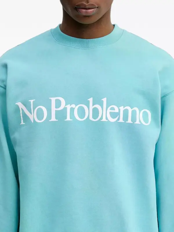 NO PROBLEMO Logo-print Long Sleeve Sweater