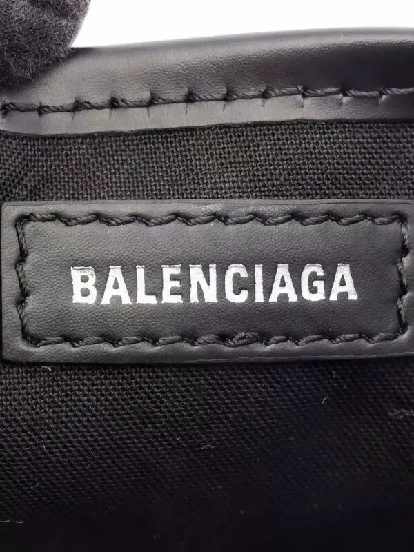 Balenciaga 2020s Cabas Canvas Leather Tote Bag