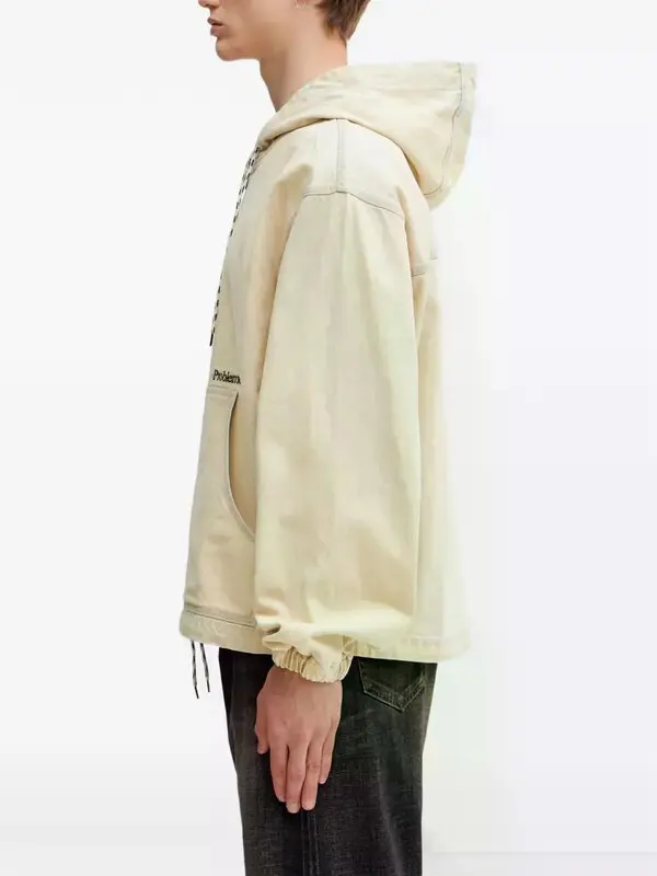 NO PROBLEMO Logo-print Denim Hooded Jacket