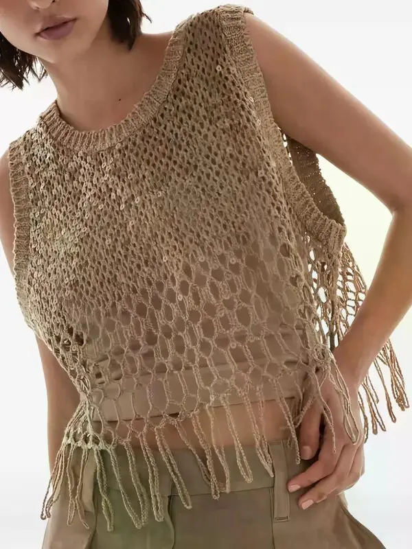 Brunello Cucinelli Embellished Fringed Vest