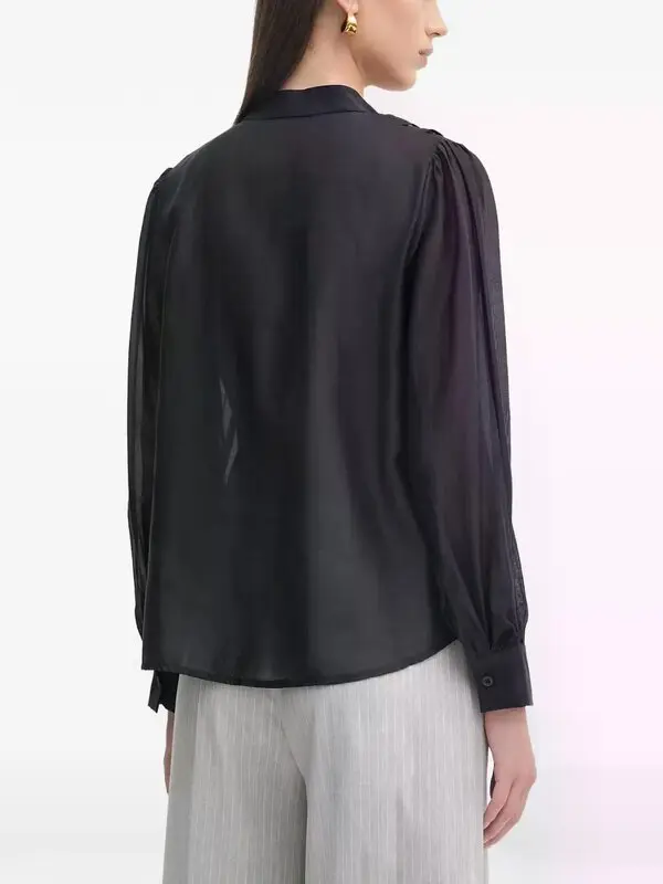 HAVEONE Ruffled Tie-fastening Blouse