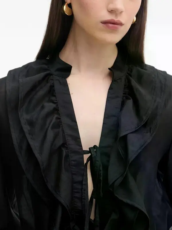HAVEONE Ruffled Tie-fastening Blouse