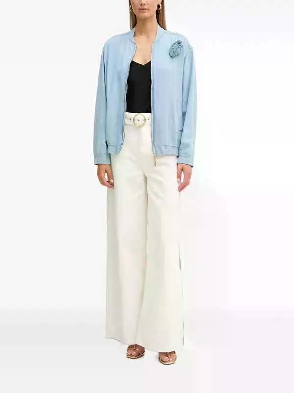BLUGIRL Floral Appliqué Denim Jacket