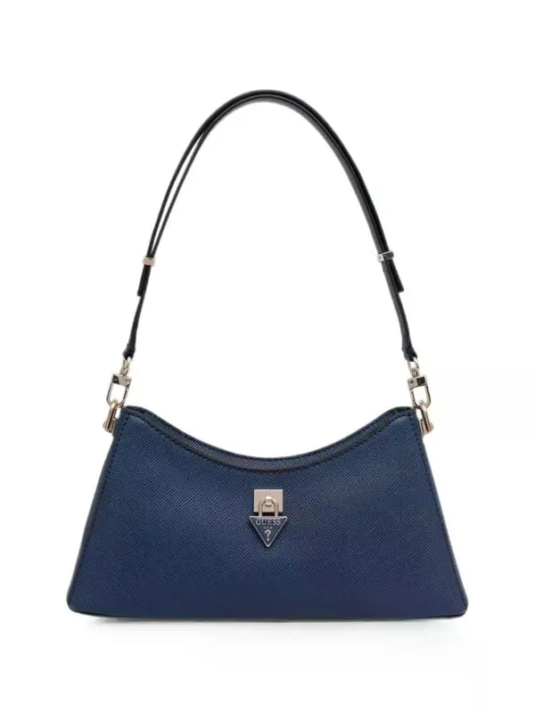 Guess Patsie Logo-plaque Crosshatch-texture Tote Bag - Blue