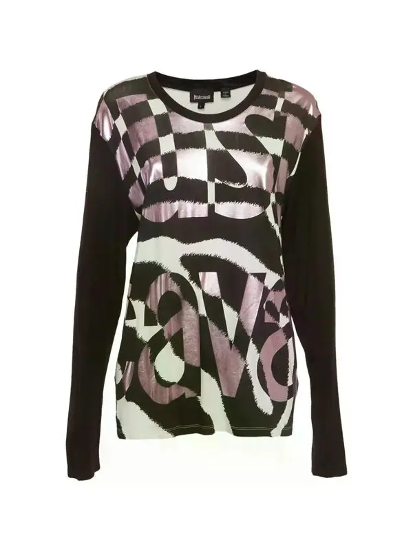 Just Cavalli Round-neck Long-sleeve Top - Brown