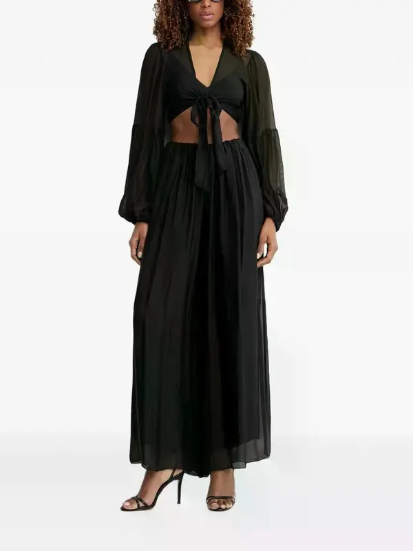 HAVEONE Tie-front Balloon-sleeve Blouse