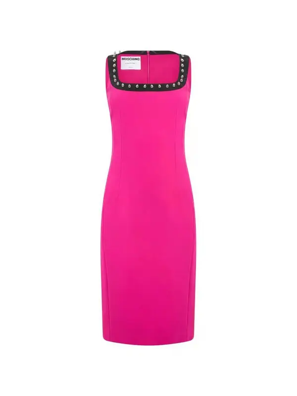 Moschino Stud-embellished Sleeveless Midi Dress - Pink