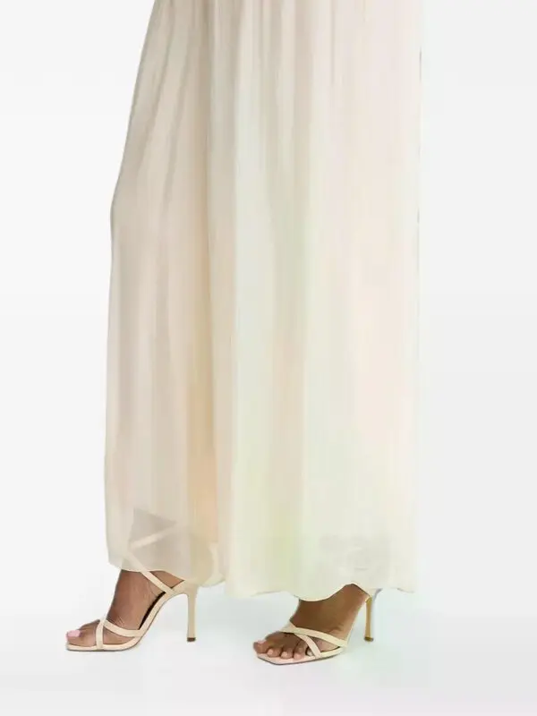 HAVEONE Cream White Pleated Palazzo Pants