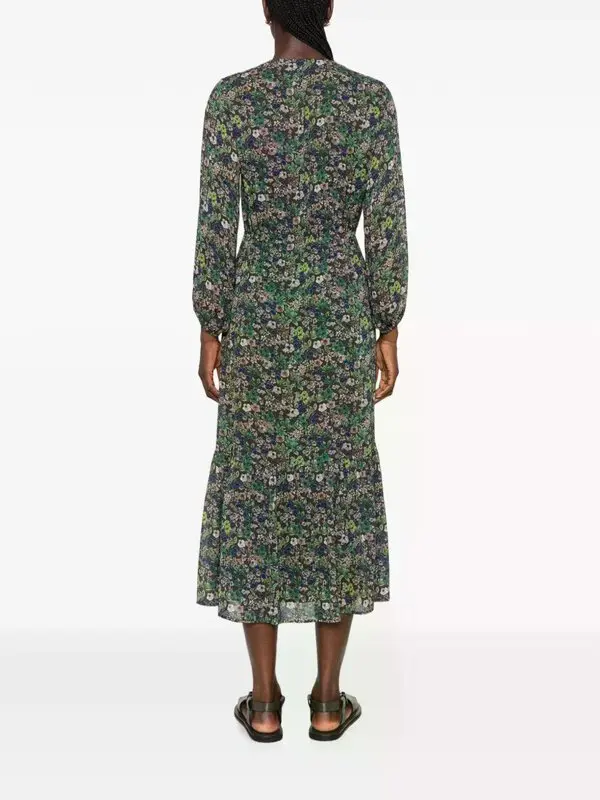 Marc O'polo Floral Print V-neck Midi Dress