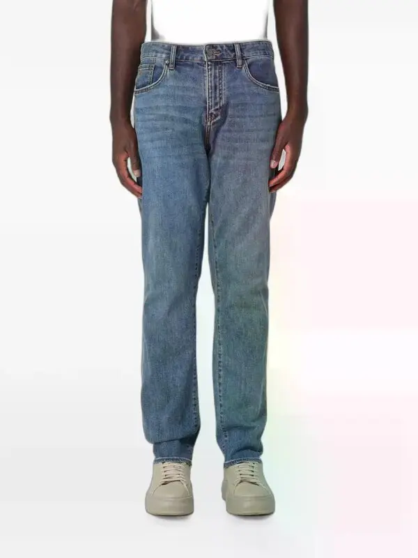 Armani Exchange Belt-loop Buttoned Jeans - Blue