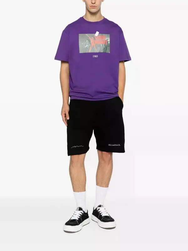 THROWBACK. Logo-embroidered Drawstring Shorts