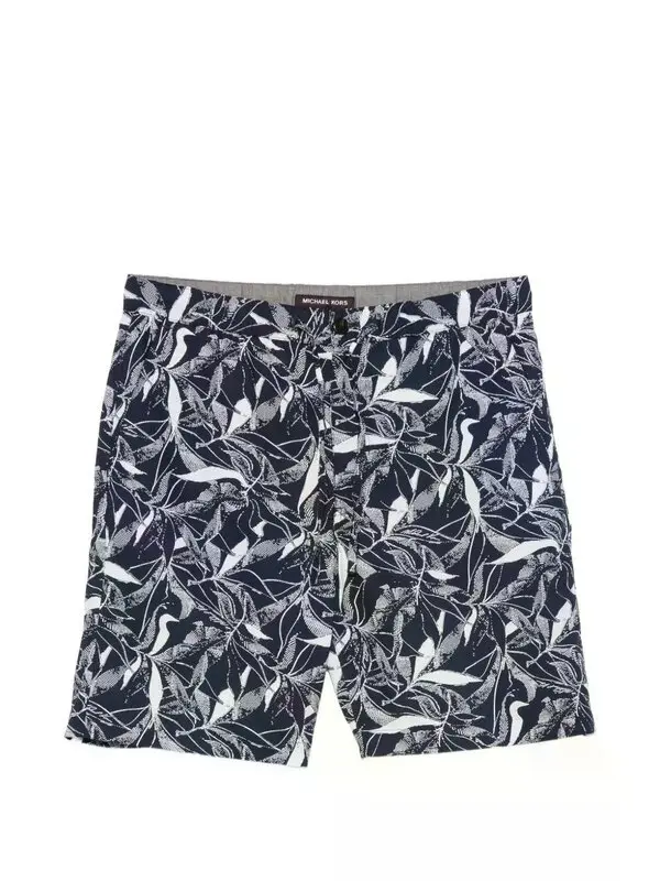 Michael Kors Leaf-print Drawstring Shorts