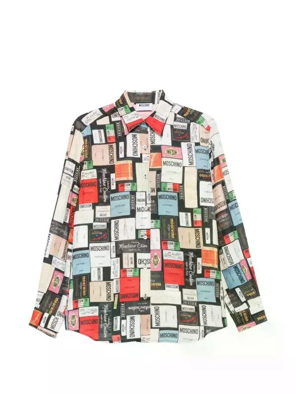 Moschino Logo-print Silk Shirt - Black