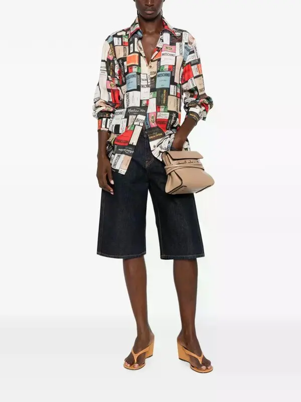 Moschino Print Silk Shirt - Black