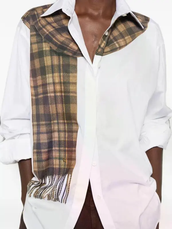 Moschino Check-pattern Scarf Print Shirt