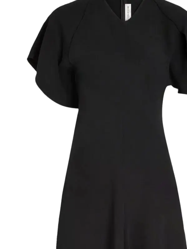 Victoria Beckham Panelled Asymmetric Dress - Black